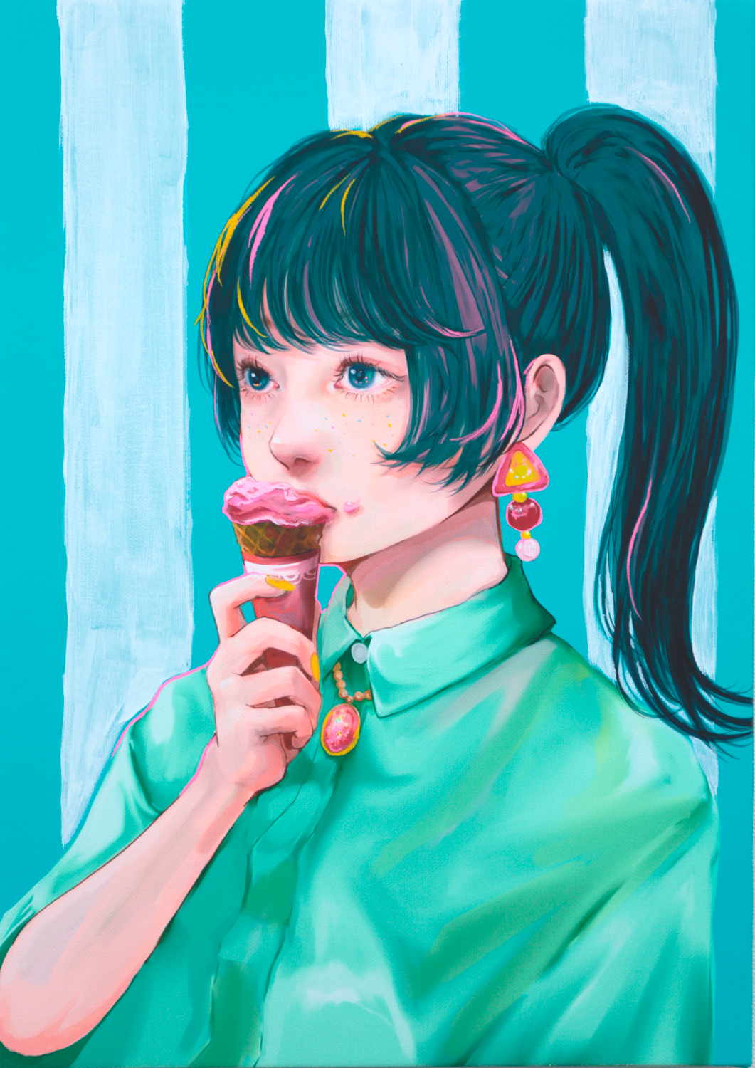Ice Cream Girl by Suika Mii Contemporary Art - Mail Order - PlusArt ...